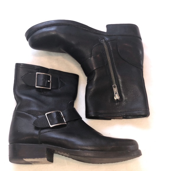 Frye | Shoes | Frye Vicky Engineer Moto Biker Boots In Black | Poshmark